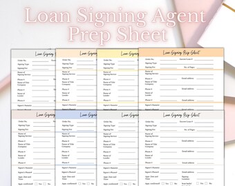 Loan Signing Prep Sheet - Etsy