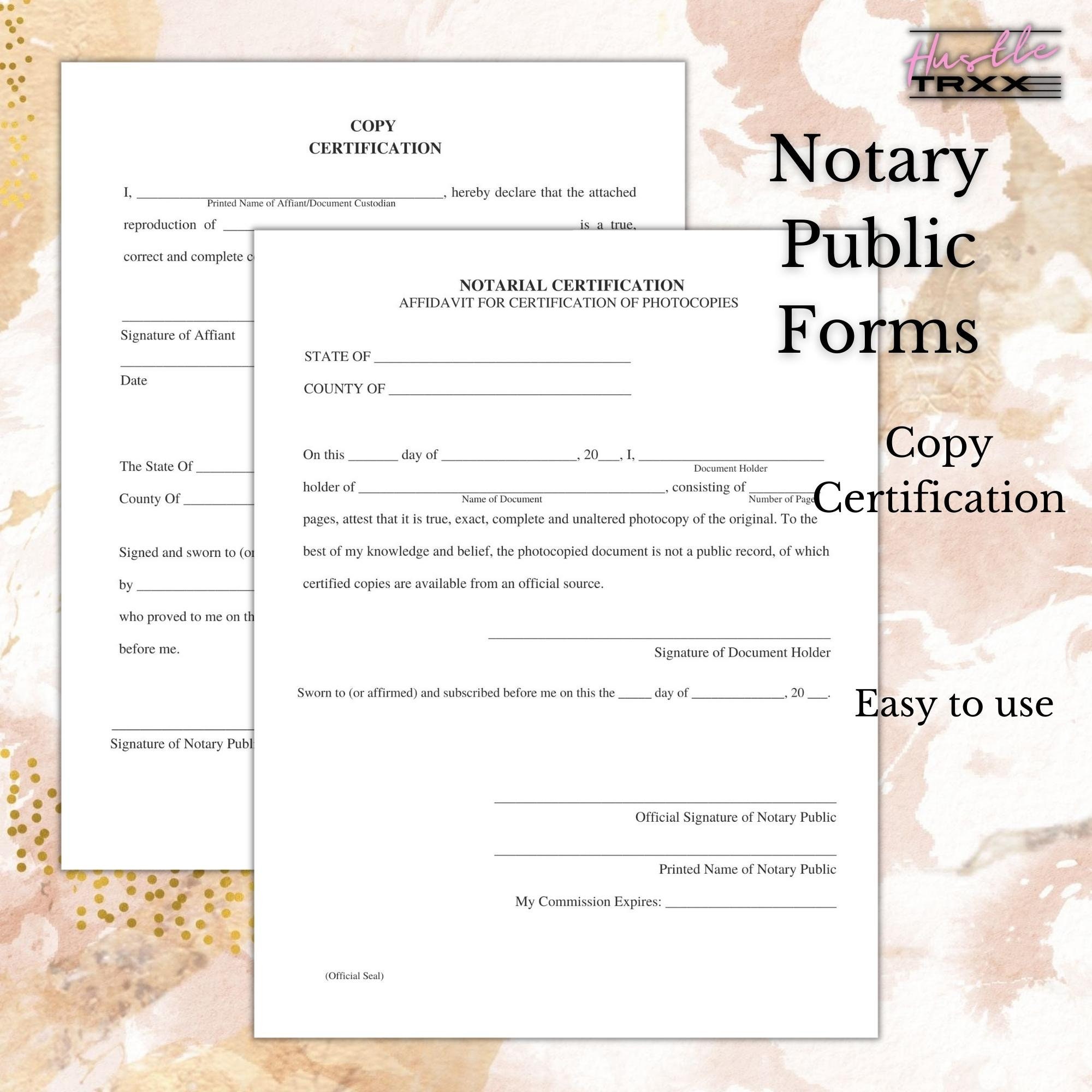 Notarial Certificate Notary Public Signing Agent Notary - Etsy