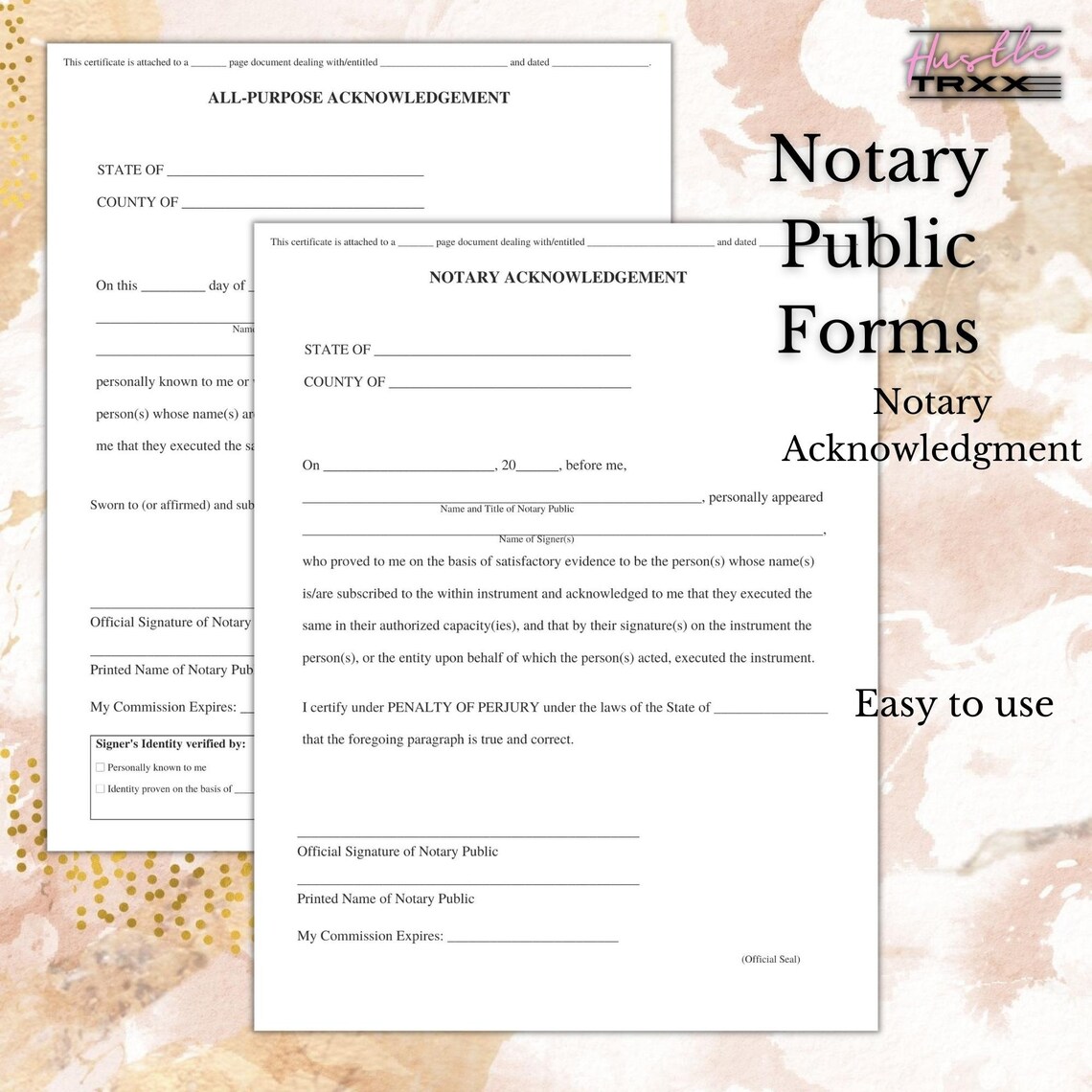 Notarial Certificate Notary Public Signing Agent Notary - Etsy