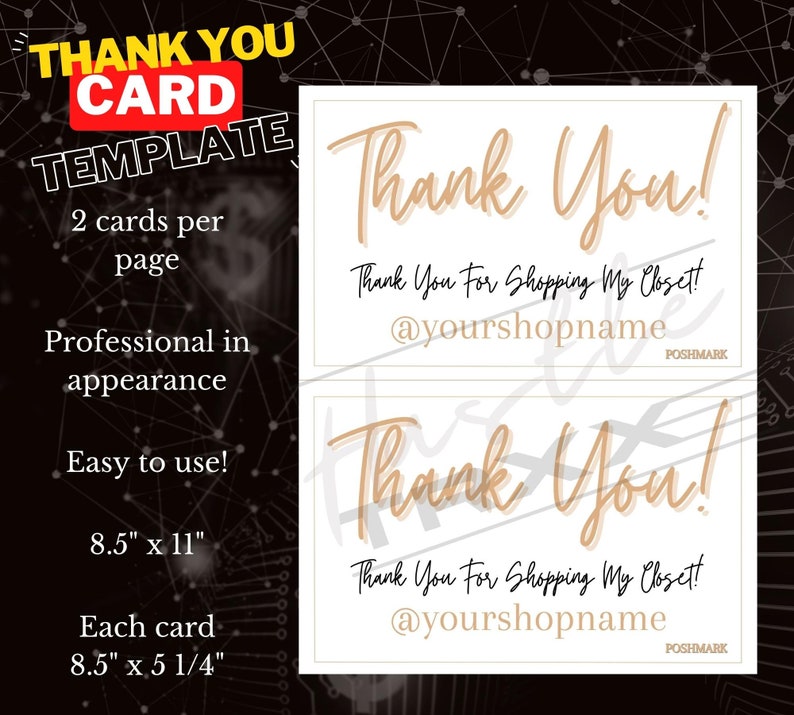 Thank You Card Template | Poshmark Thank You Card | Edit on Canva Thank ...