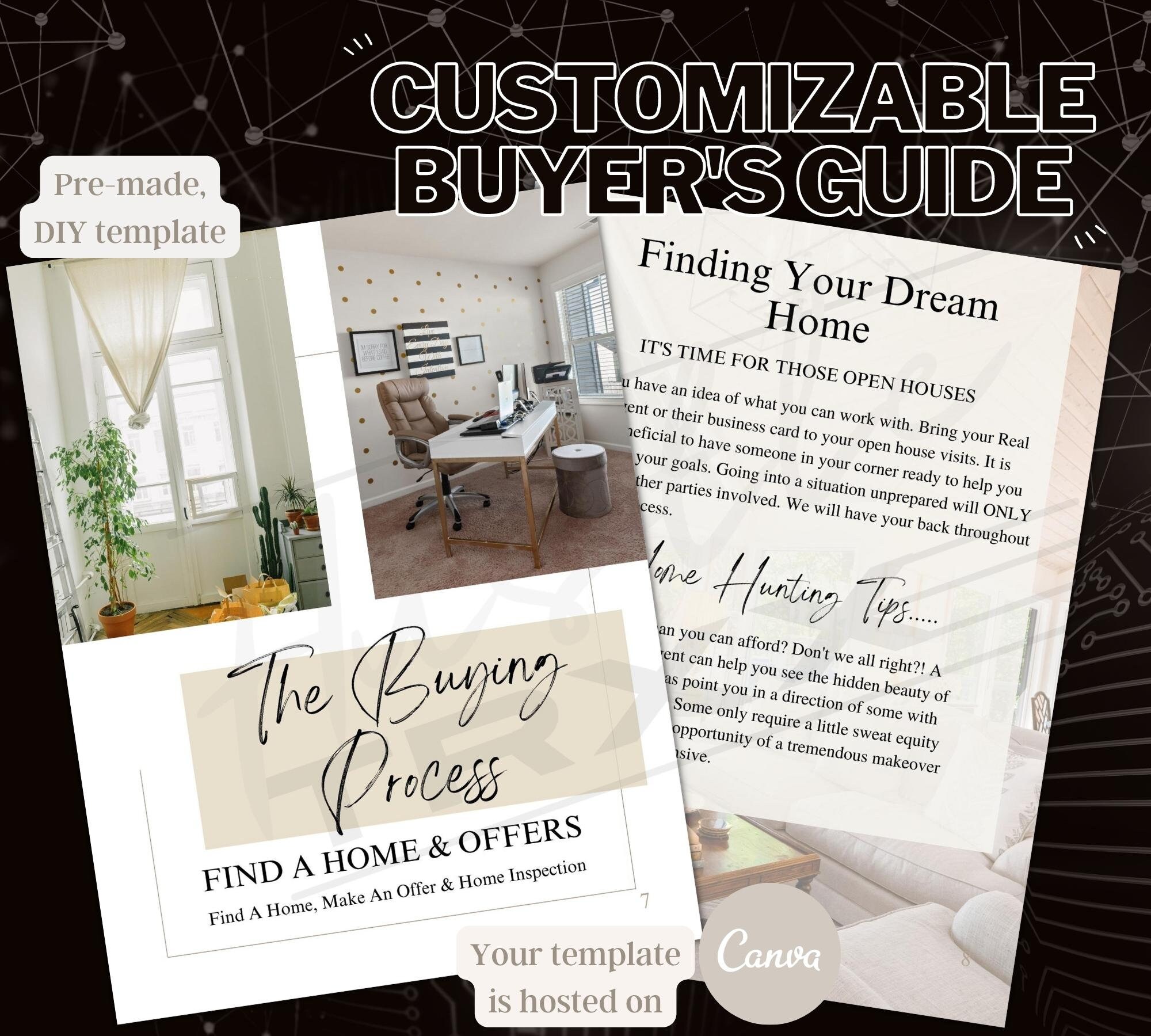 Customizable Buyer's Guide Template Edit on Canva Real Estate Agent ...