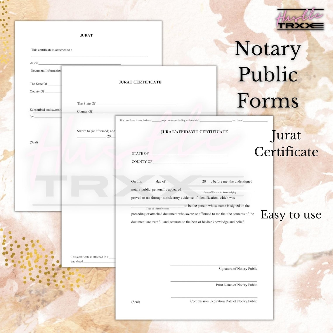 Notarial Certificate Notary Public Signing Agent Notary - Etsy