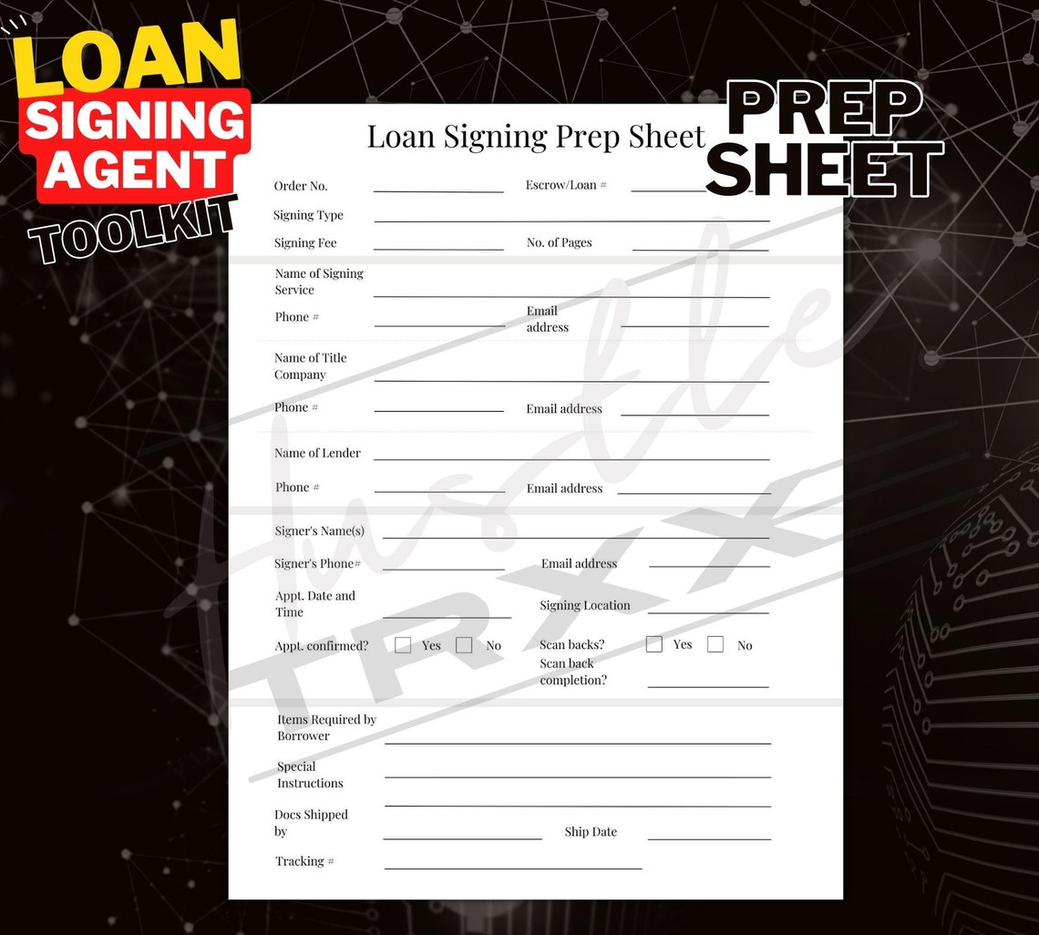 Printable Loan Signing Agent Toolkit: Notary Forms, Invoice, Journal ...