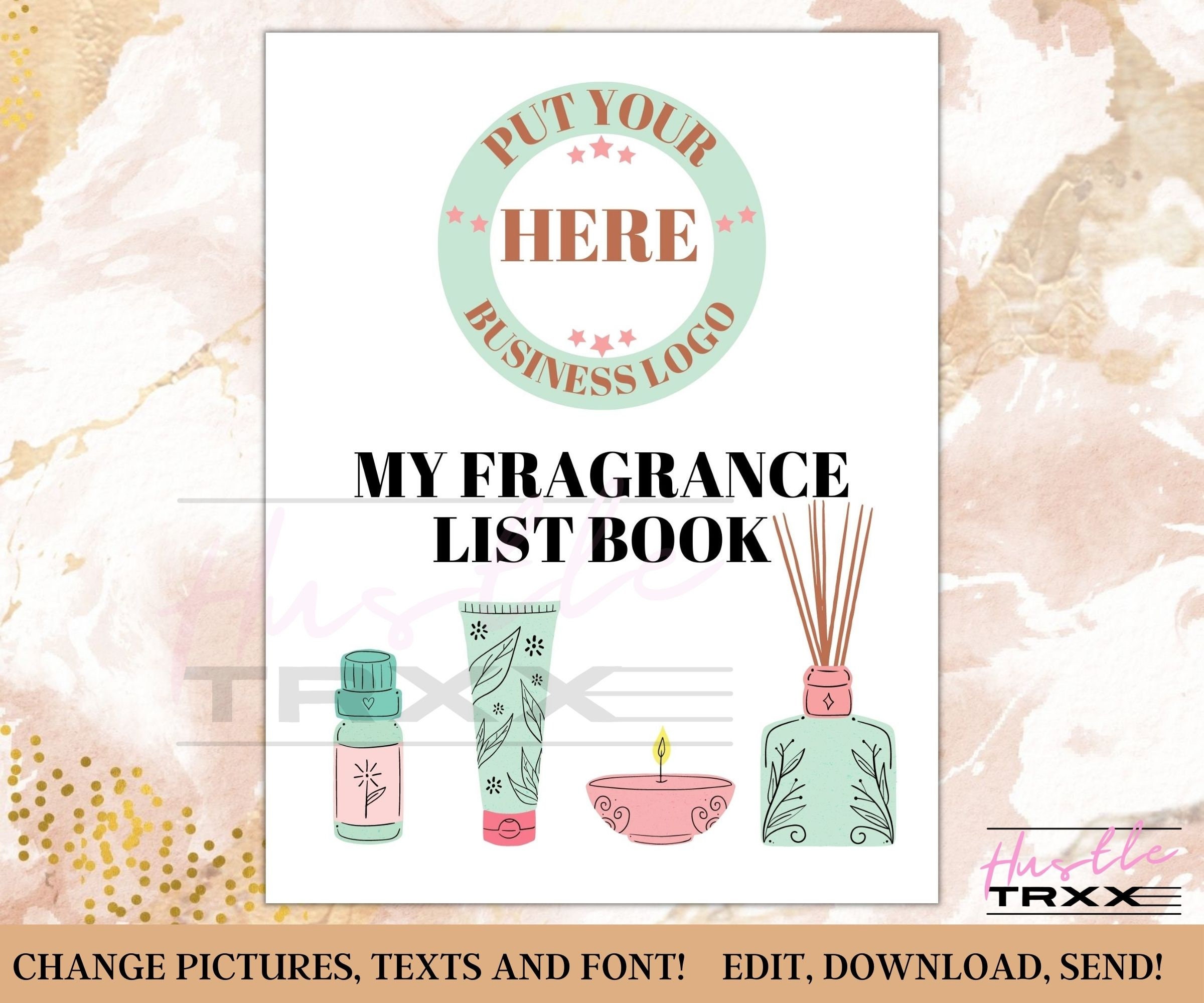 Printable Fragrance List Template Product List Sheet Inventory List ...