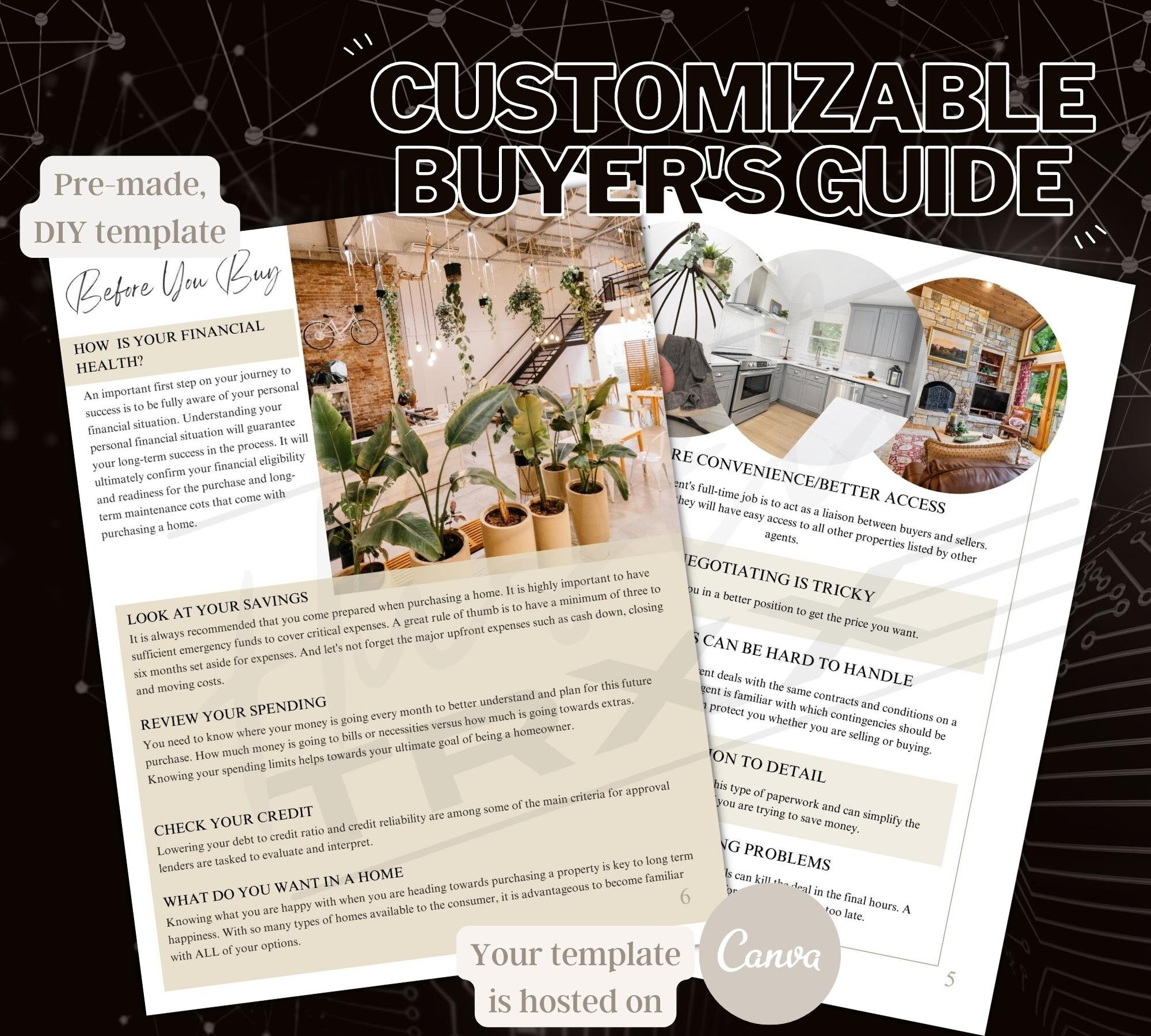 Customizable Buyer's Guide Template Edit on Canva Real Estate Agent ...