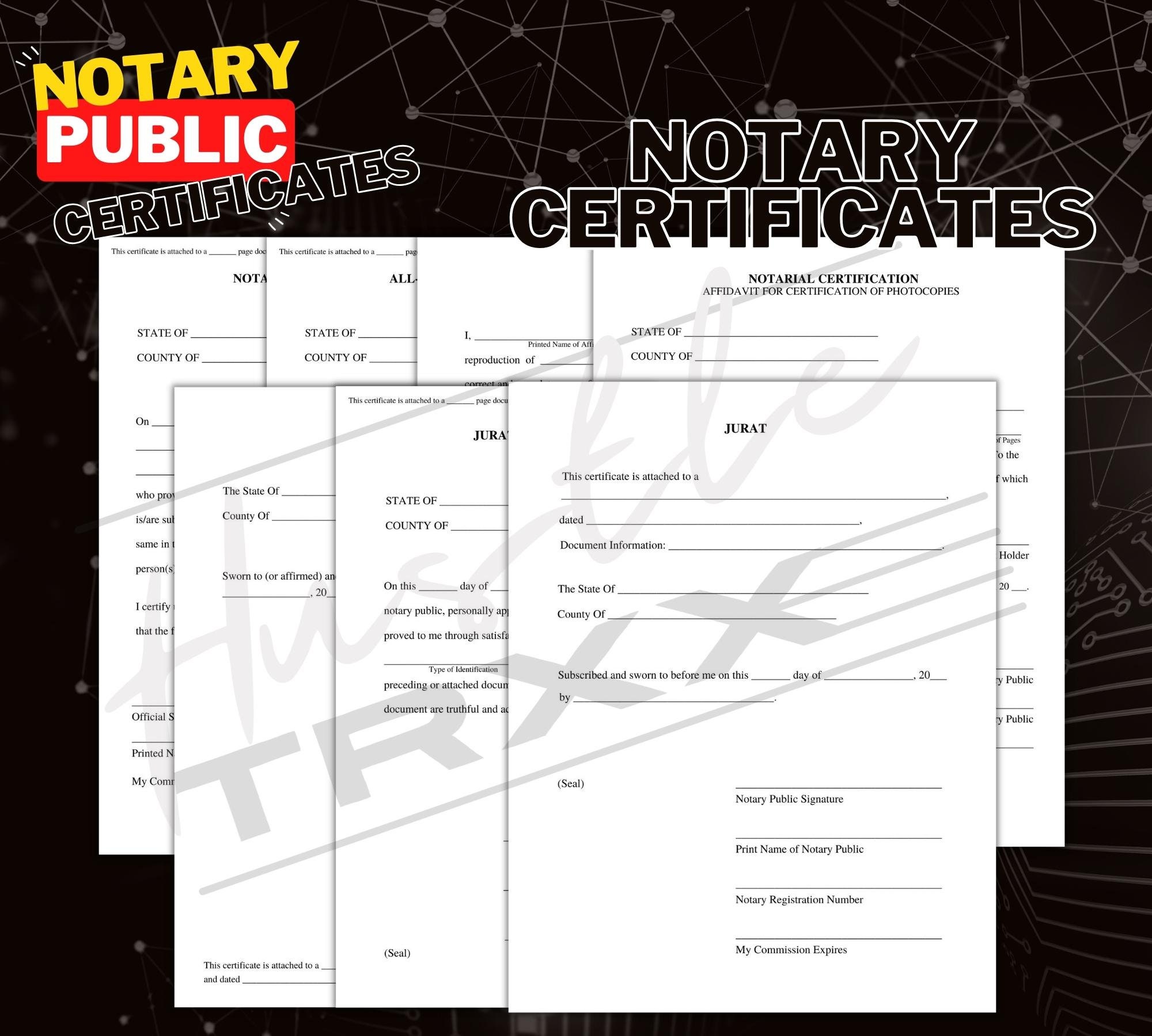 Notary Toolkit Notarial Certificates Client Information Sheet Invoice ...