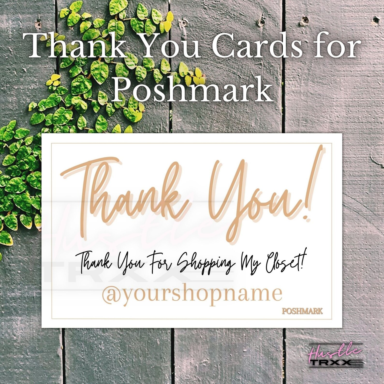 Thank You Card Template Poshmark Thank You Card Edit on - Etsy