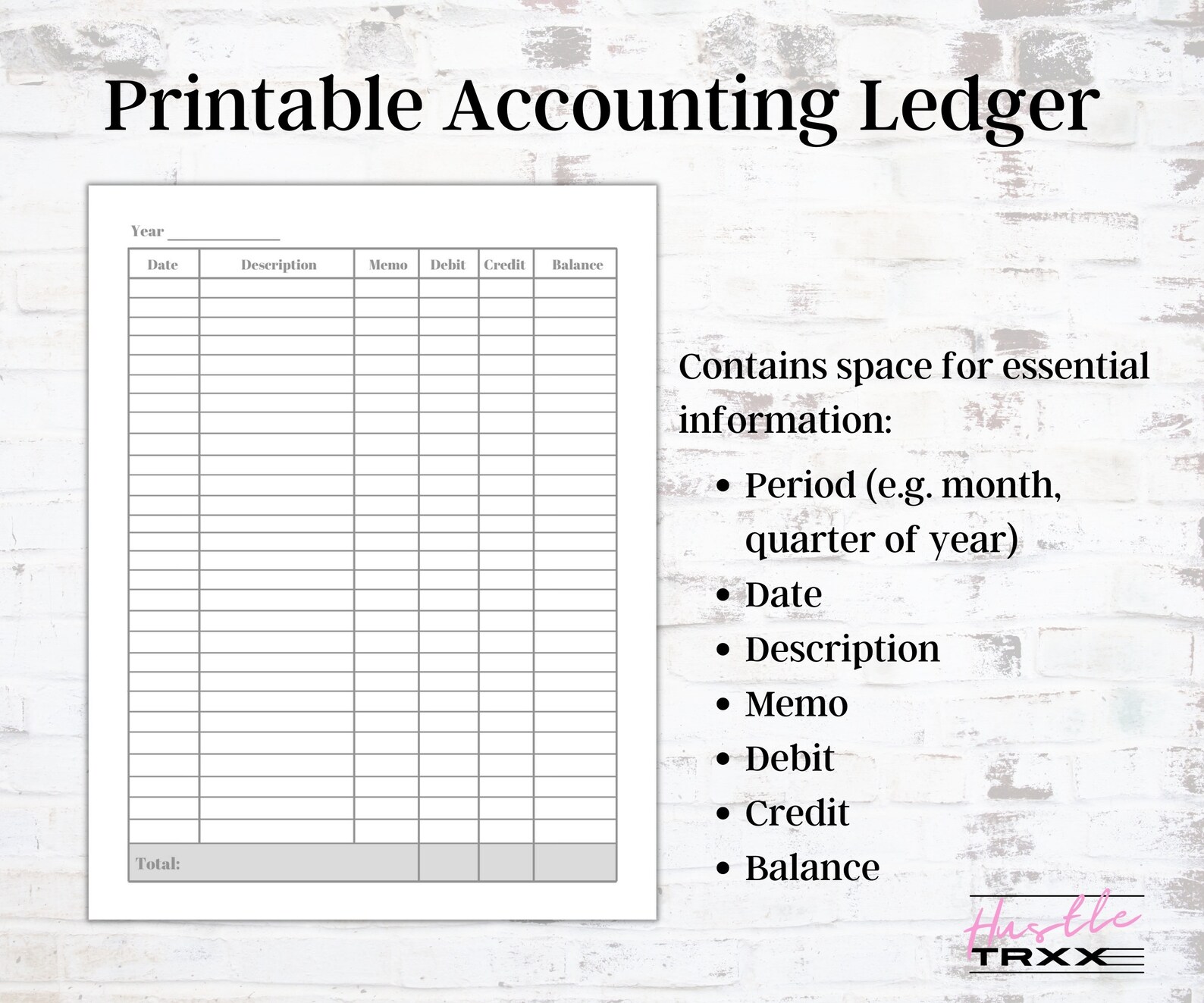 Printable Accounting Ledger Bookkeeping journal for small | Etsy