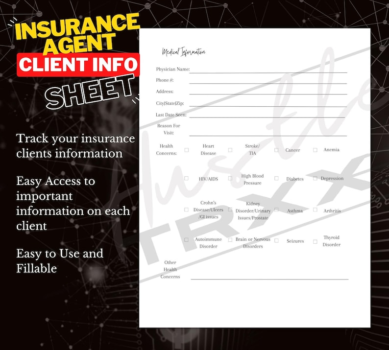 Client Information Sheet | Client Forms | Insurance | Insurance Agent ...