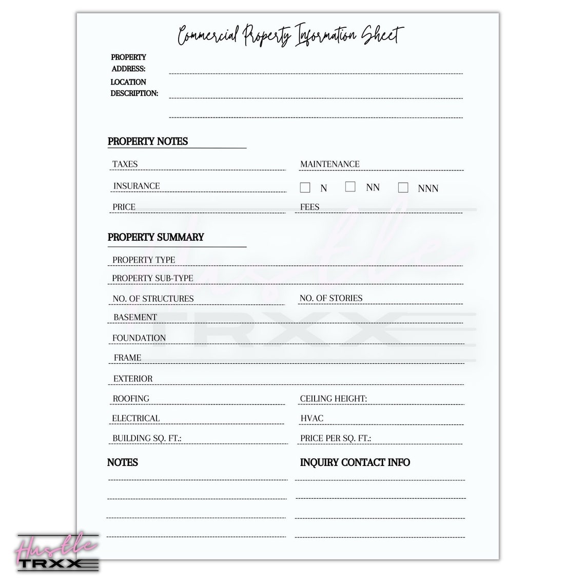 Commercial Property Information Sheet | Real Estate | Real Estate Agent ...