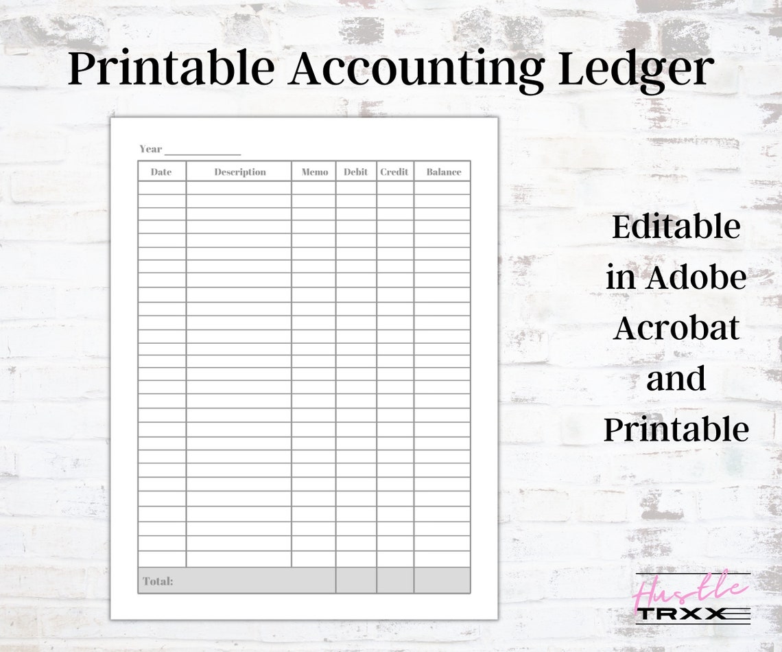 Printable Accounting Ledger Bookkeeping Journal for Small - Etsy