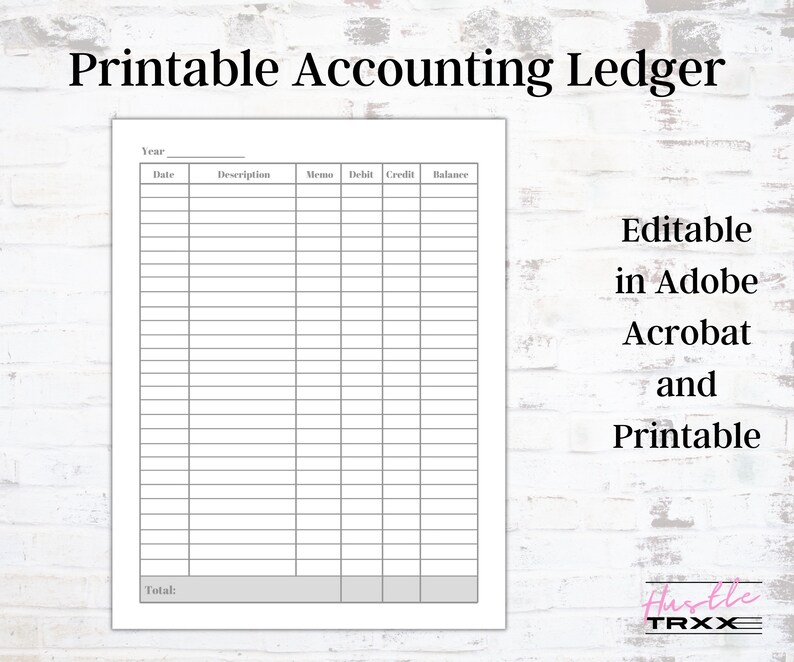 Printable Accounting Ledger Bookkeeping journal for small | Etsy