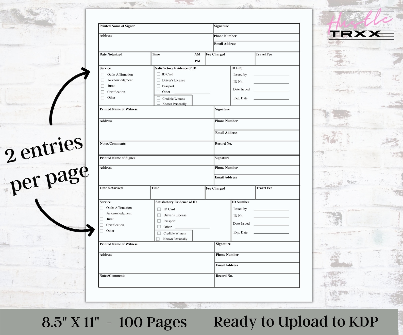 Notary Journal | Notary Record Log Book | Instant Download | KDP ...