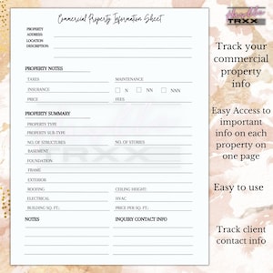 Commercial Property Information Sheet | Real Estate | Real Estate Agent ...