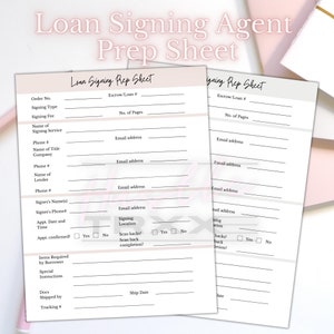 Loan Signing Agent Prep Sheet: Notary Forms (instant Download) - Etsy