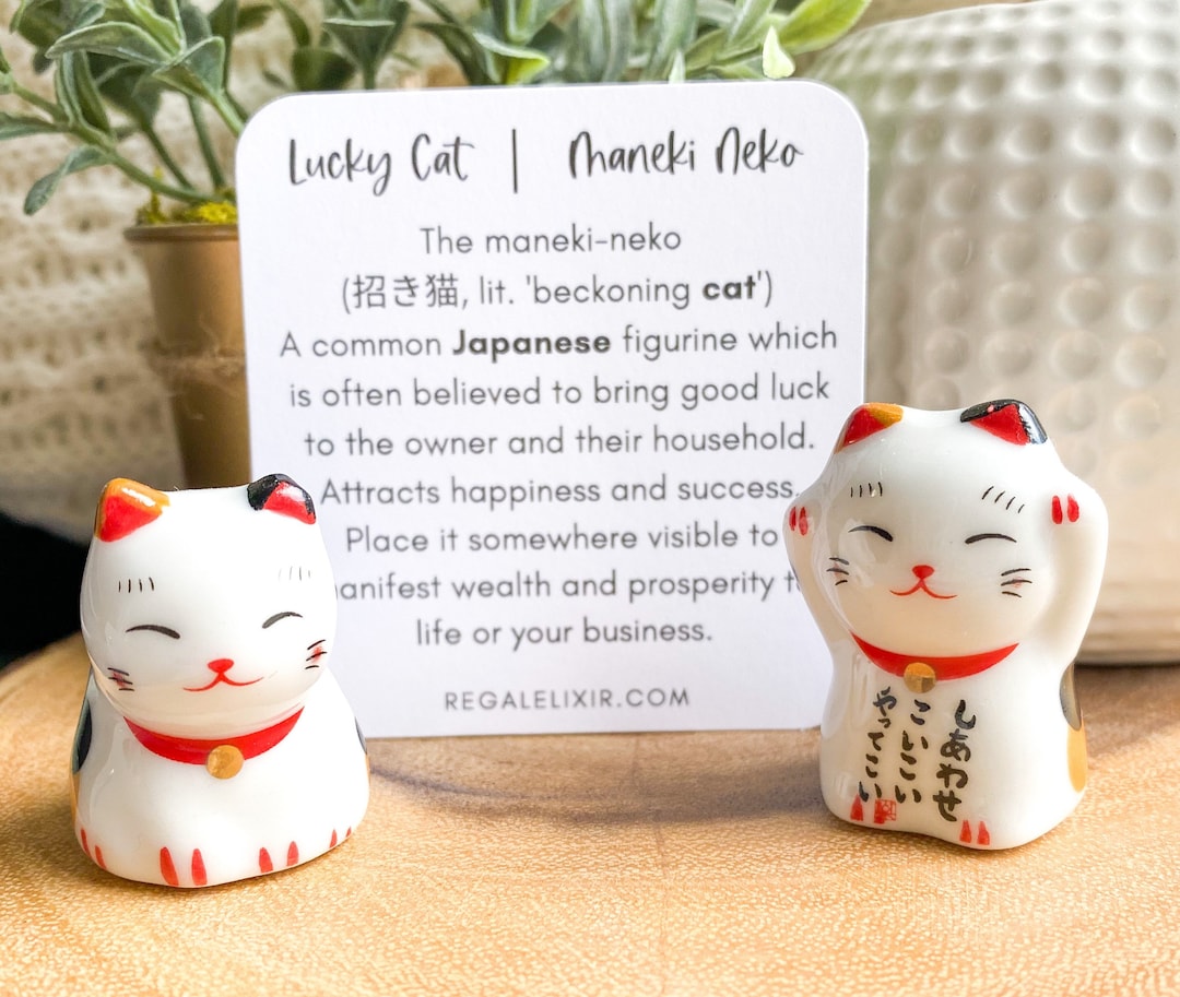 Maneki Neko, Lucky Cat Figurine, Japanese Maneki Neko Waving Cat, Good ...