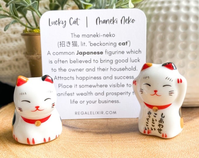 Ceramic Lucky Cat Set | Lucky Cats for Luck, Happiness, Wealth and ...
