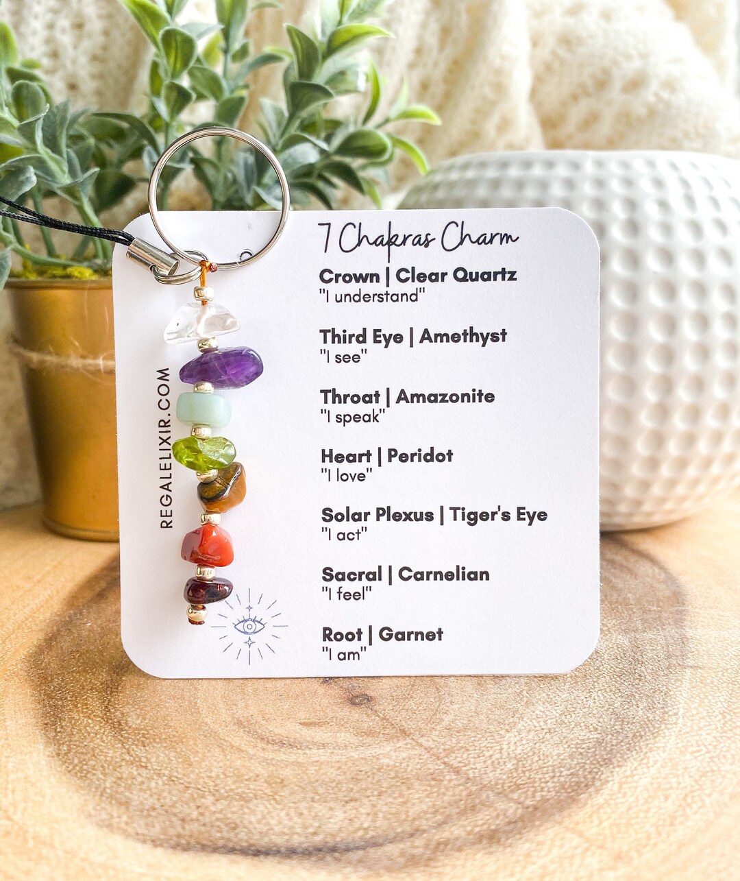 Seven Chakra Crystals Keychain, 7 Chakra Keychain, 7 Chakras Bag ...