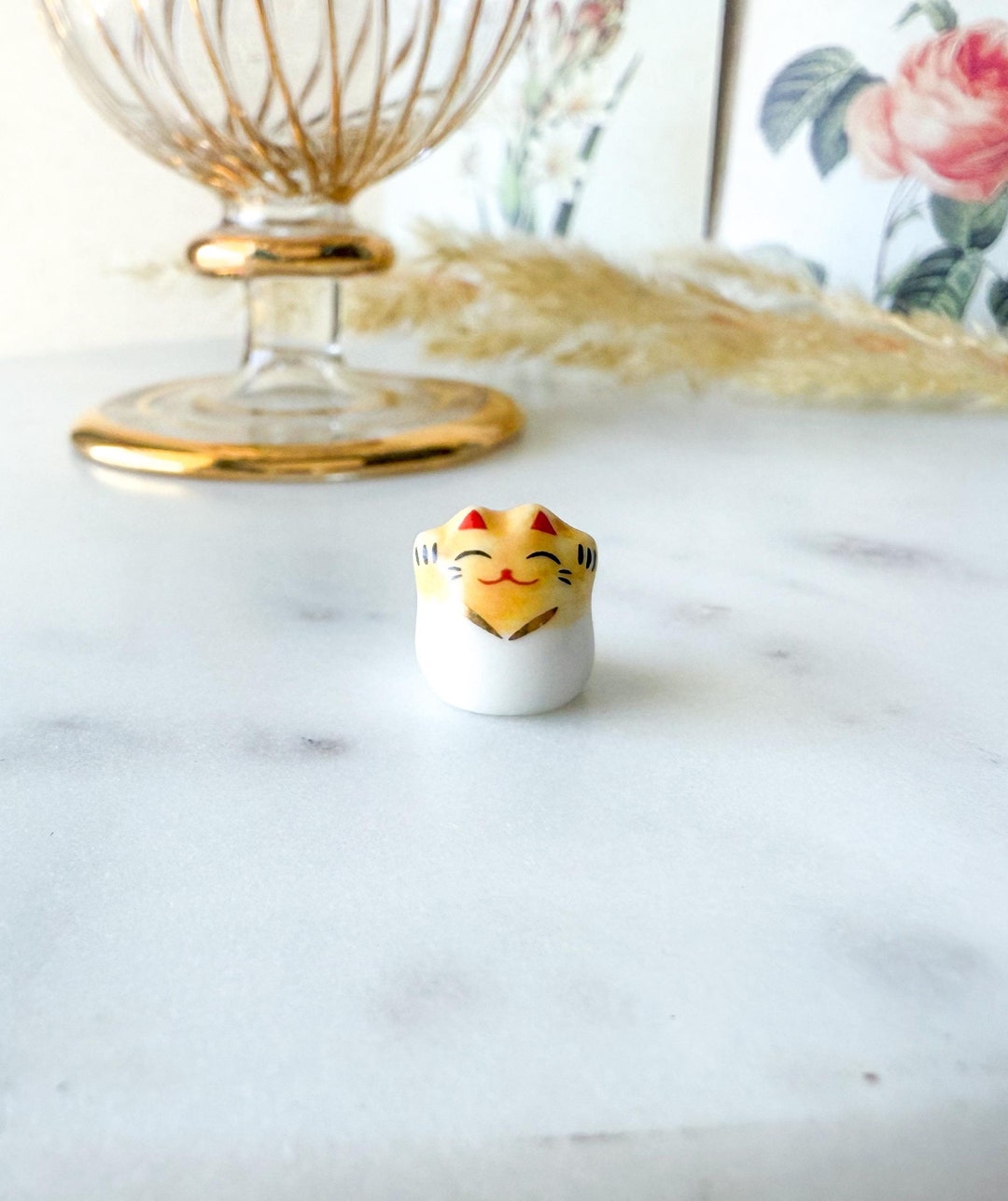Mini Lucky Cat, TINY Lucky Cat Figurine, Tiny Japanese Maneki Neko ...
