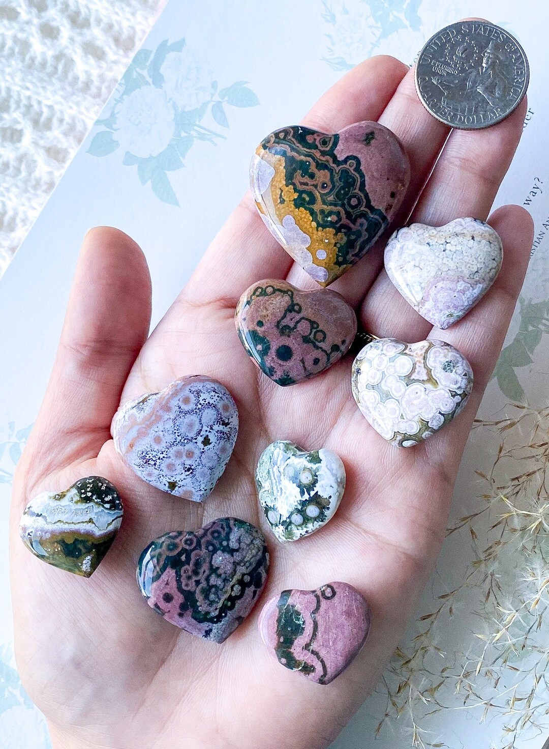 Ocean Jasper, RARE Ocean Jasper, Lavender Ocean Jasper Old Stock, Pink ...