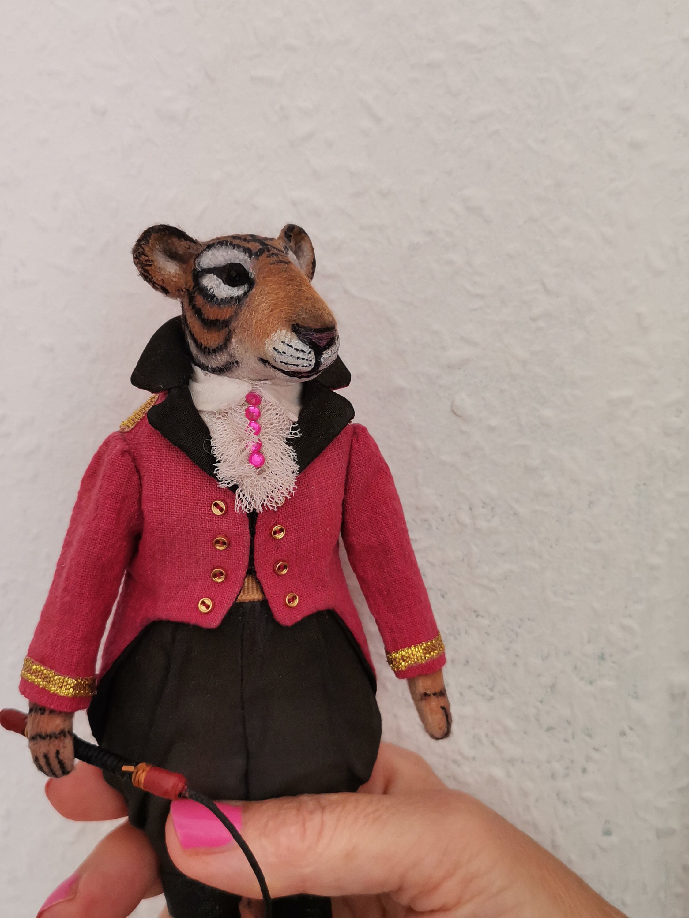Tiger Woman аnimal Tamer in a Circus. Textile Animal Doll - Etsy