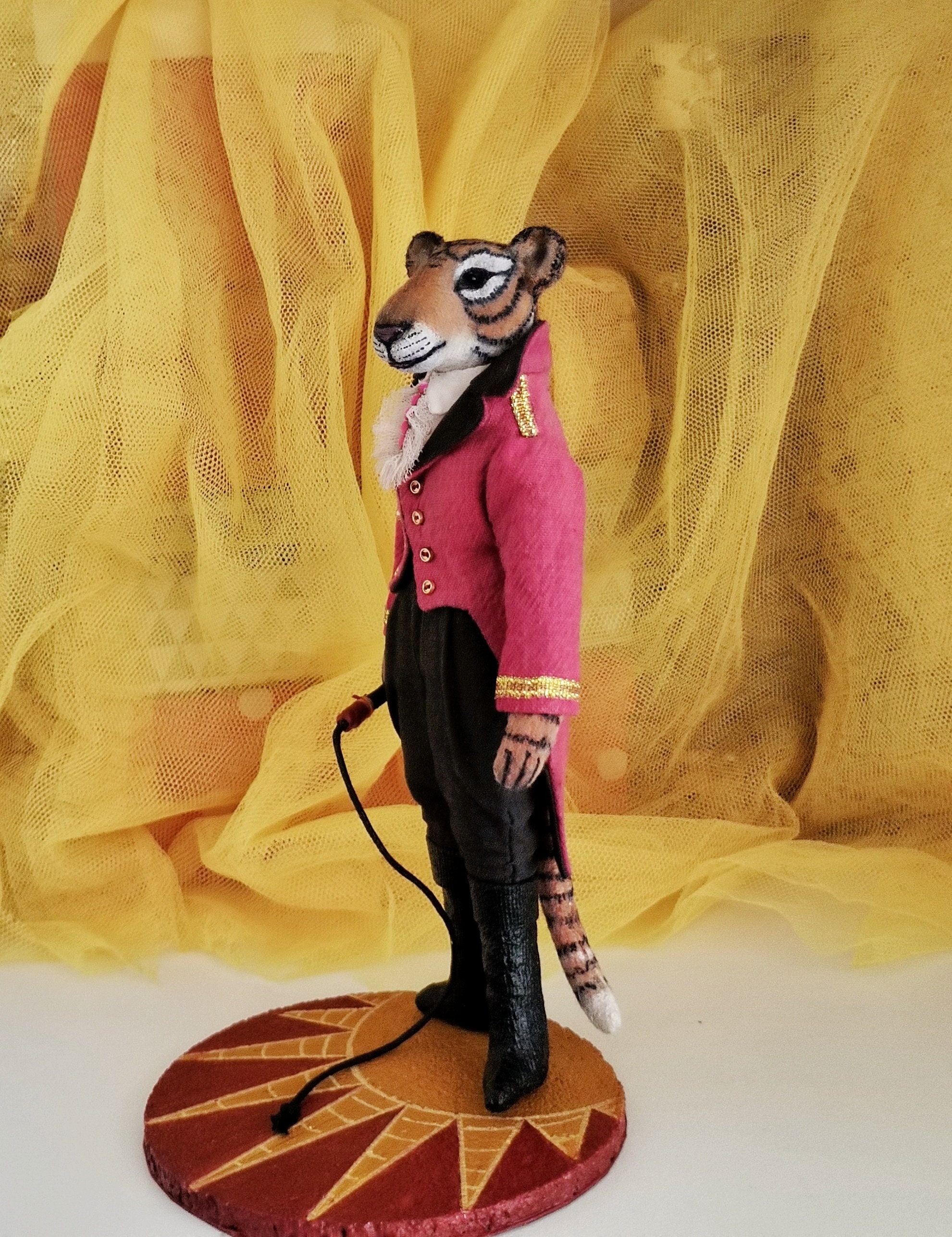 Tiger Woman аnimal Tamer in a Circus. Textile Animal Doll - Etsy
