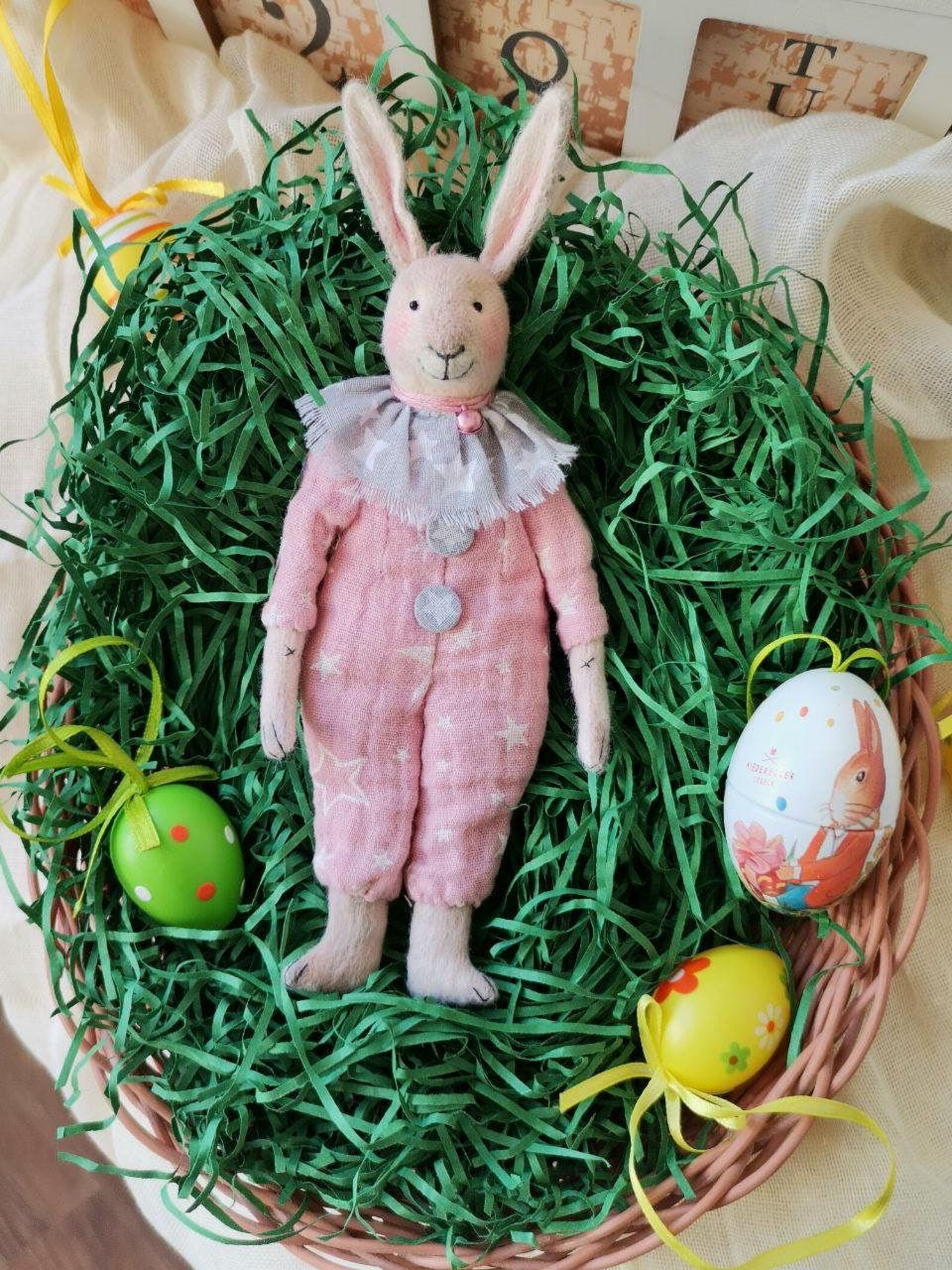 Vintage Style Circus Rabbit Toy: Handmade Flannel Bunny Doll - Etsy