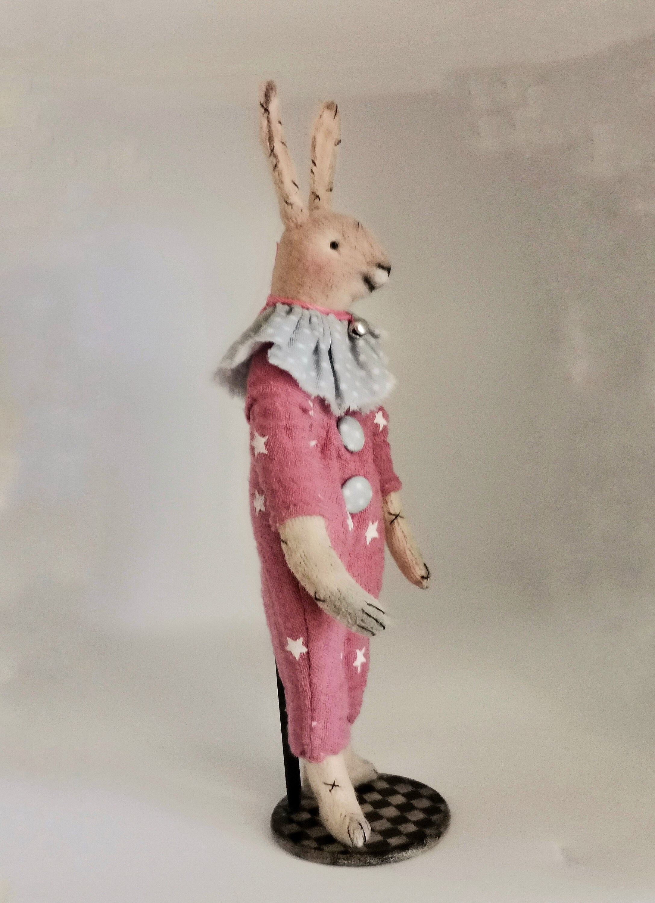 Textile Teddy Rabbit Doll in Vintage Style Interior Toy on a - Etsy