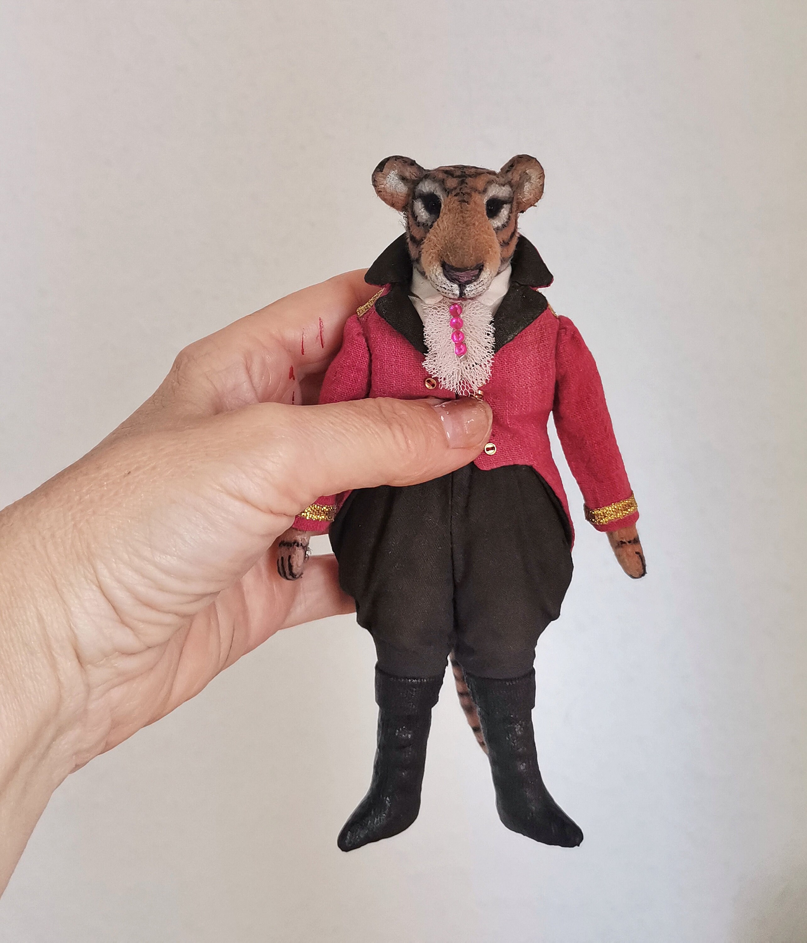 Tiger Woman аnimal Tamer in a Circus. Textile Animal Doll - Etsy