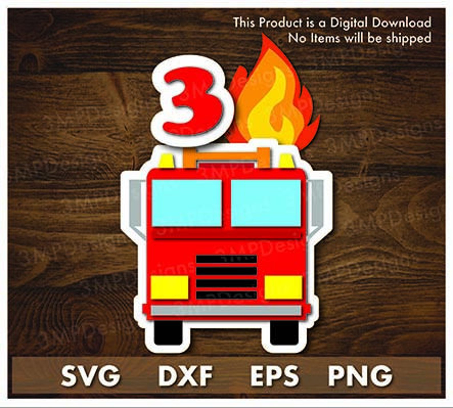 Fire Truck in SVG, Dxf, EPS & PNG Cut Files Instant Download - Etsy UK