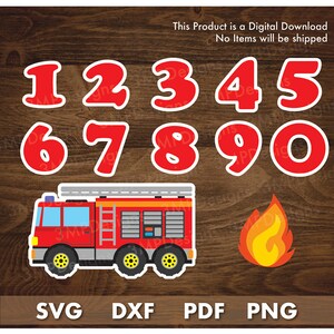 Fire Truck in SVG, Dxf, PDF & PNG Cut Files Instant Download - Etsy