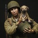 WWII USA Infantry Resin Saving Dog Military Bust Figure Model Unpainted ...