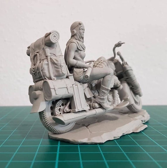 Motorcycle Woman Warrior Resin Unassembled Unpainted Kit - Etsy