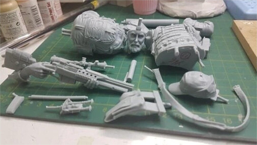 US Sniper Figure Bust Resin Model Unpainted Military Miniature Scale 1 ...