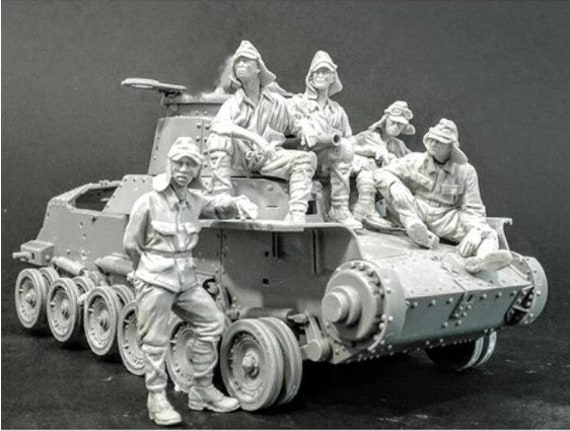 Modern Crew Set 5 Figure Pieces Man Soldier Resin Model Kit - Etsy