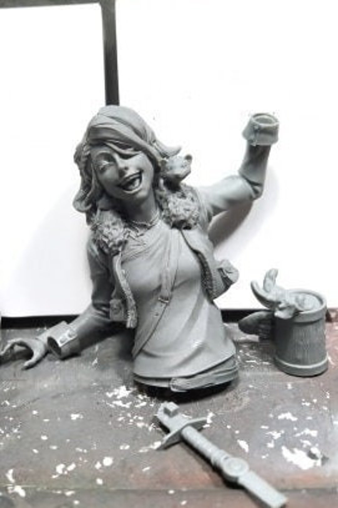 Ancient Party Female Resin Model Unpainted Self-assembled Drunk Figure ...
