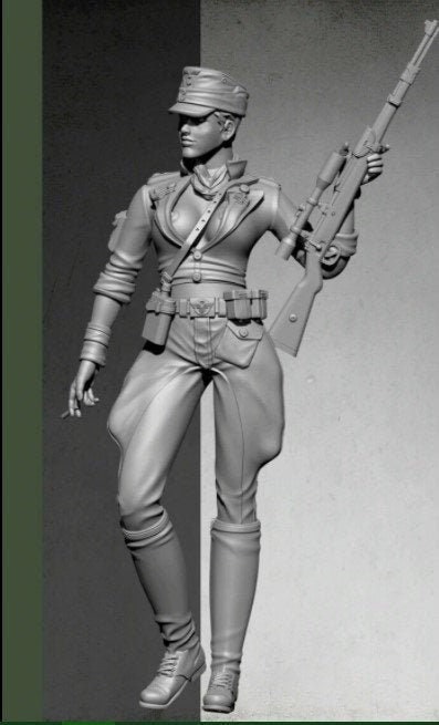 Female Sniper Resin Soldier Figure Unpainted Fantasy Model Kit - Etsy