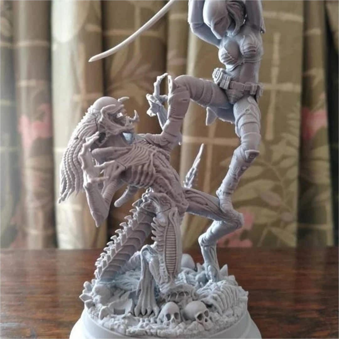 Assassinate Alien Scene Resin Kit Model Unpainted Miniature Figures ...