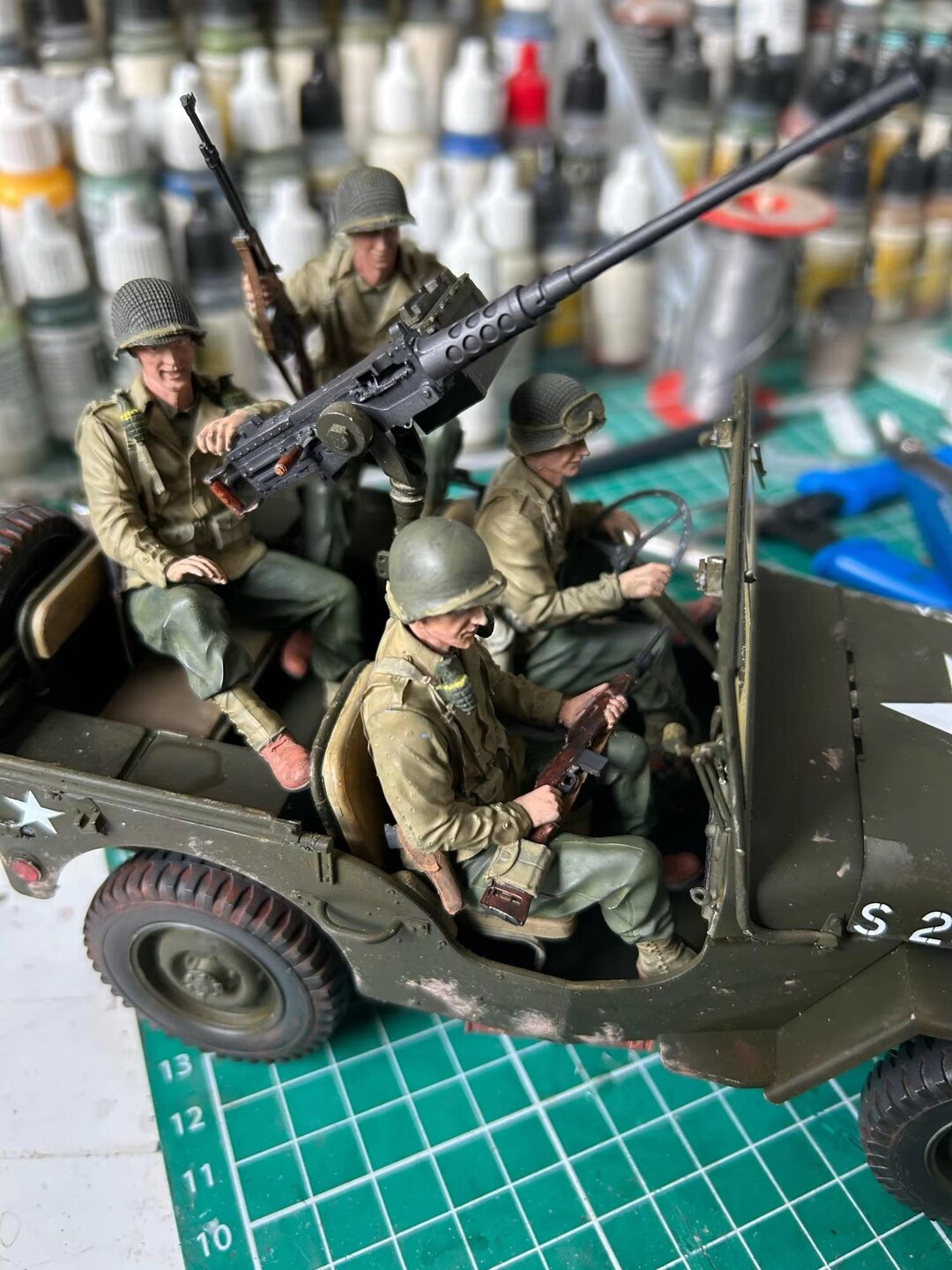 5 Figures WW2 US Soldiers Military Scene Model Unpainted Kit Scale 1-16 ...