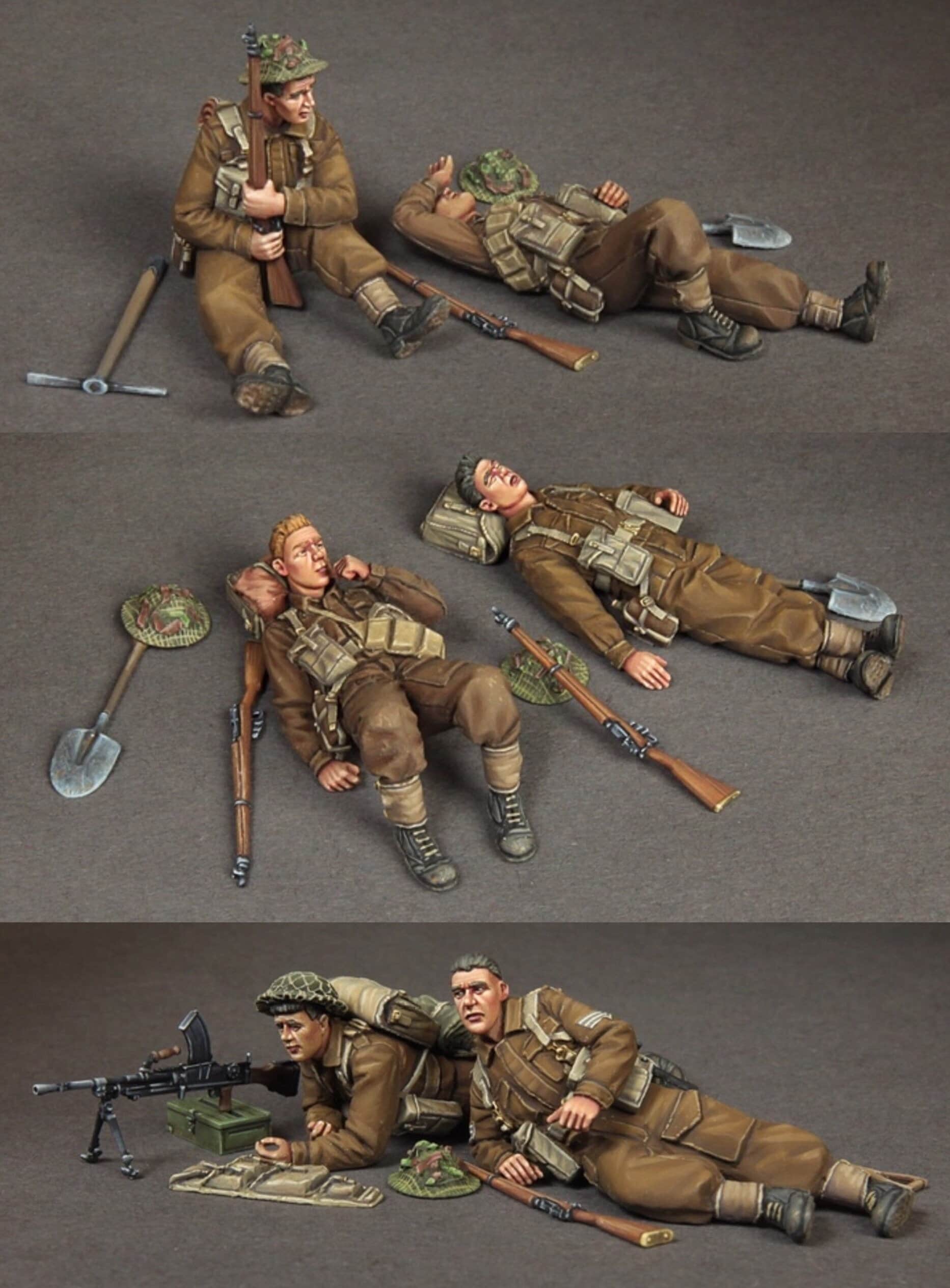 1994 Soldier Resin Model Figures Military 6 Pieces Unpainted Miniature ...