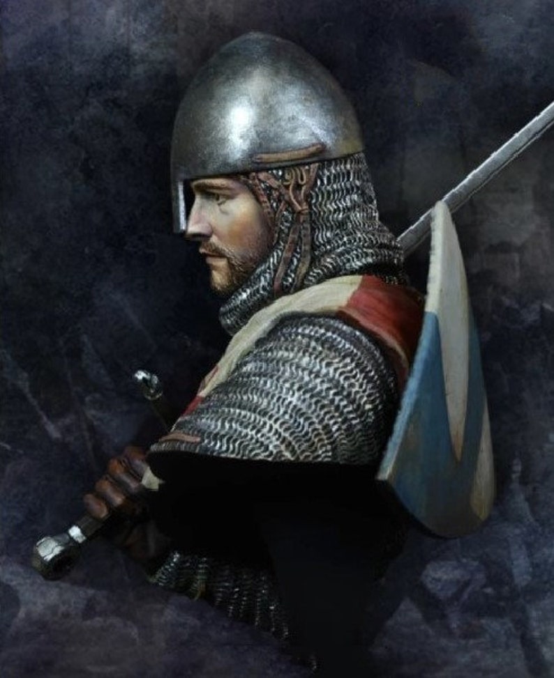 Knight Crusader Bust Kingdom Resin Kit Model Miniature Figure Scale 1 ...