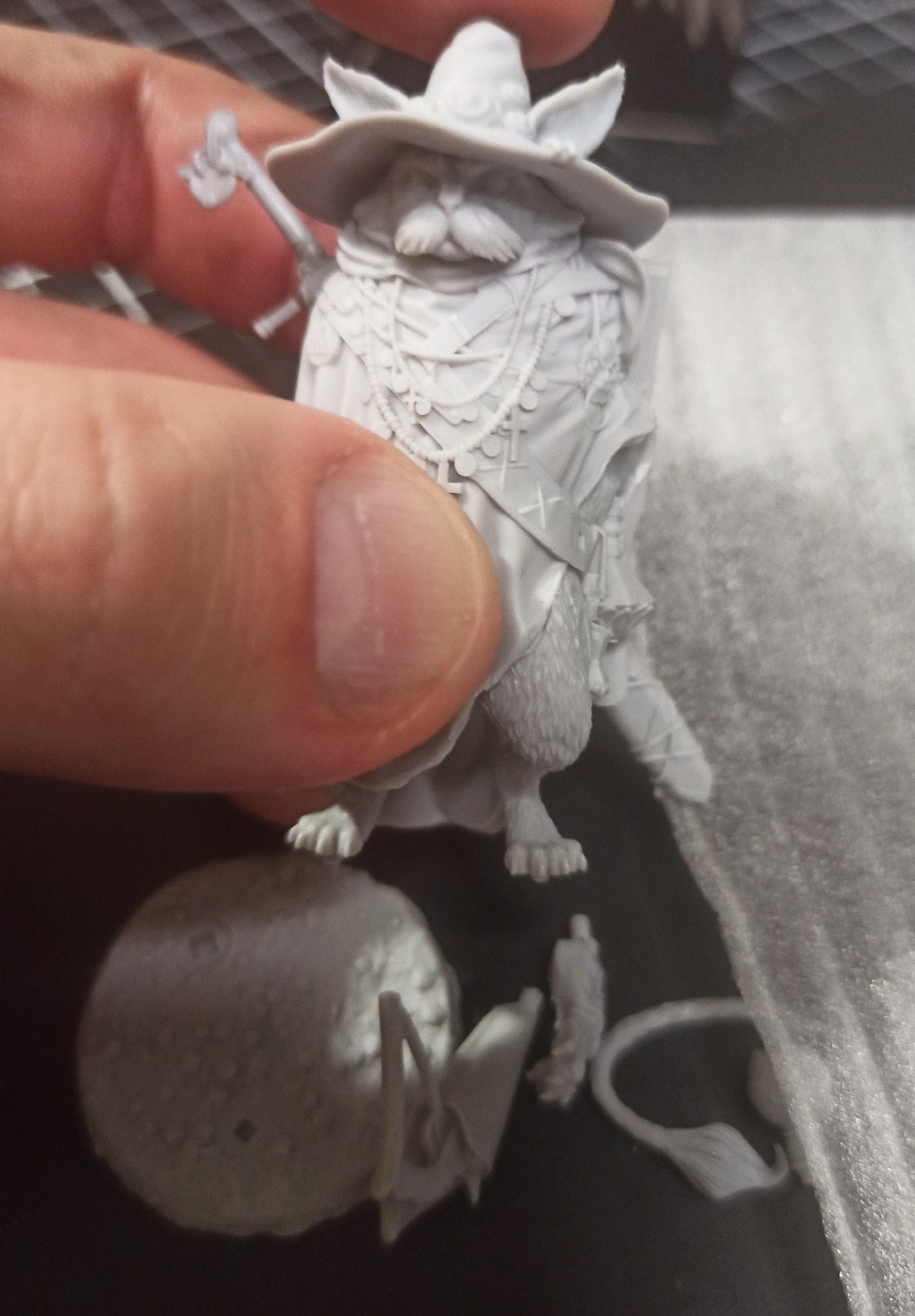 Fantasy Resin Cat Warrior Model Miniature Figure Unpainted Scale 1/24 ...