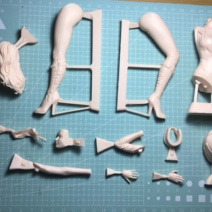 Motorcycle Beauty Female Resin Model Kit Adult Unpainted Self-assembled ...