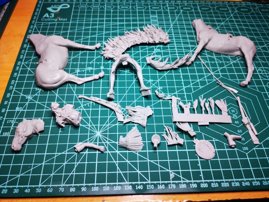 Indene Warrior Resin Model Kit Included Horse Scale 1-18 Not Finished ...