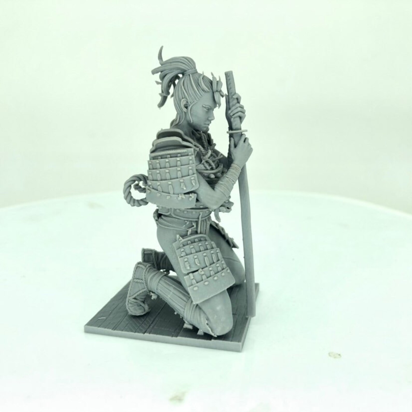 Female Samurai Sit Resin Model Unpainted Adult 1-24 Scale - Etsy