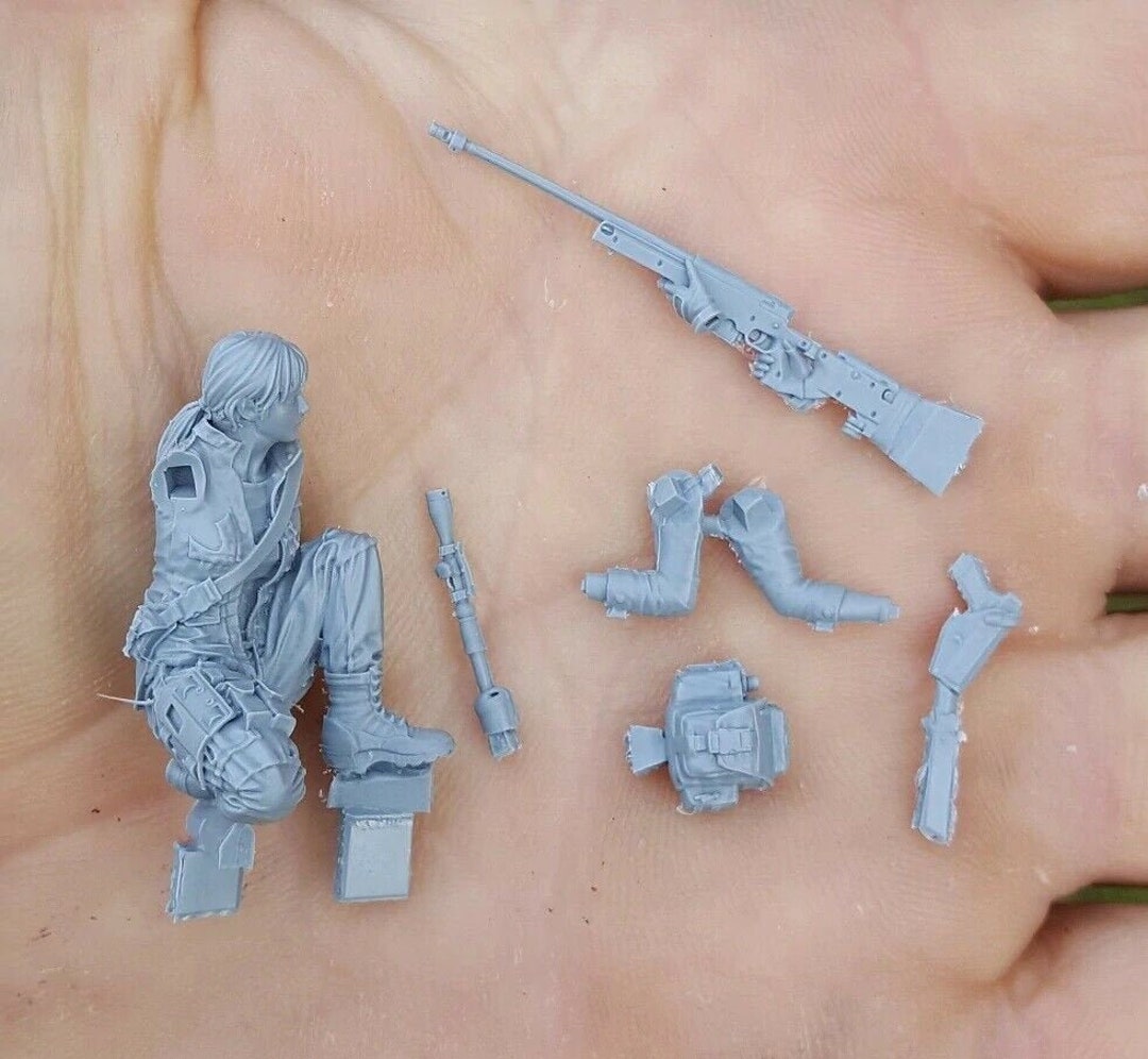Women Military Sniper Resin Figure Unassembled Unpainted Model Scale 1 ...