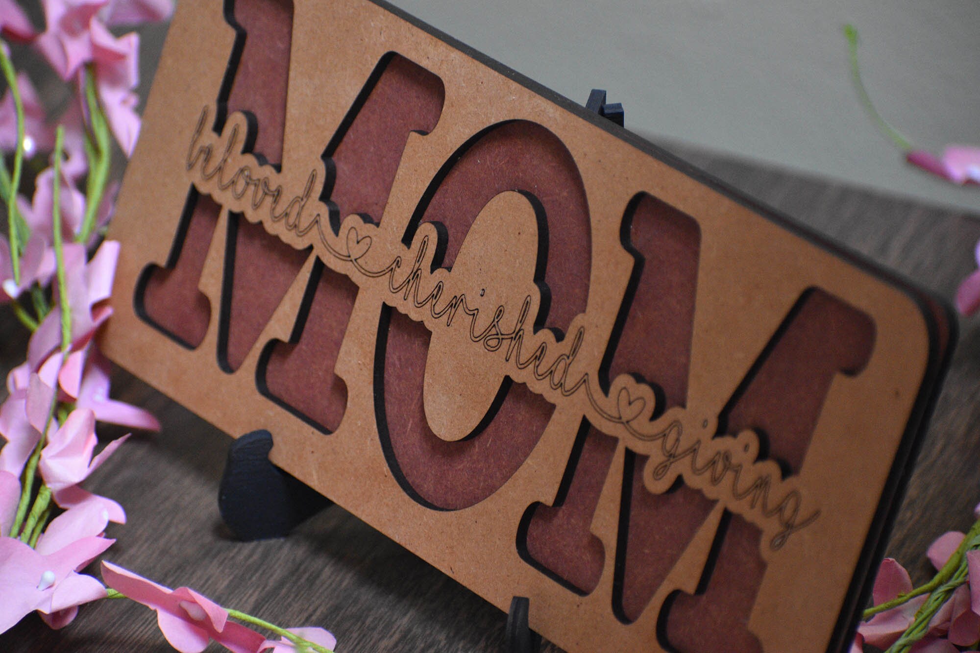 Mom Cut Out Sign With Easel/2 Layered Mothers Day Sign/ Mom - Etsy