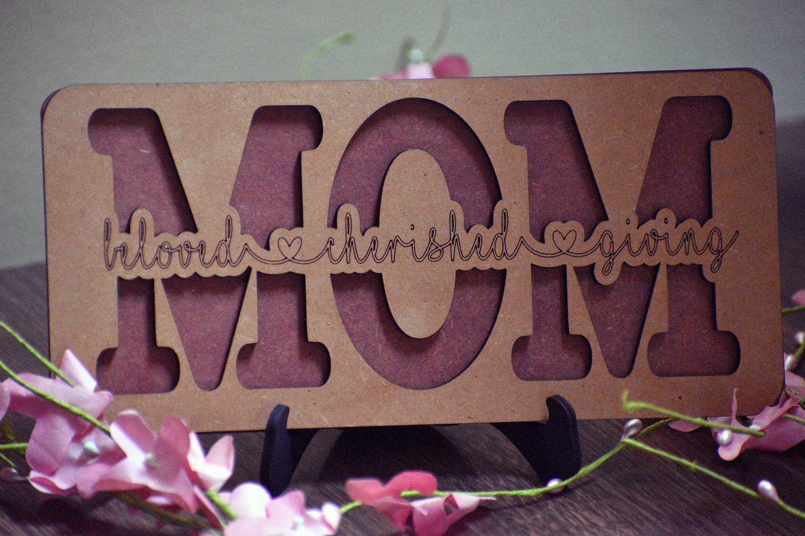 Mom Cut Out Sign With Easel/2 Layered Mothers Day Sign/ Mom - Etsy