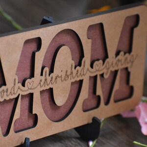 Mom Cut Out Sign With Easel/2 Layered Mothers Day Sign/ Mom - Etsy