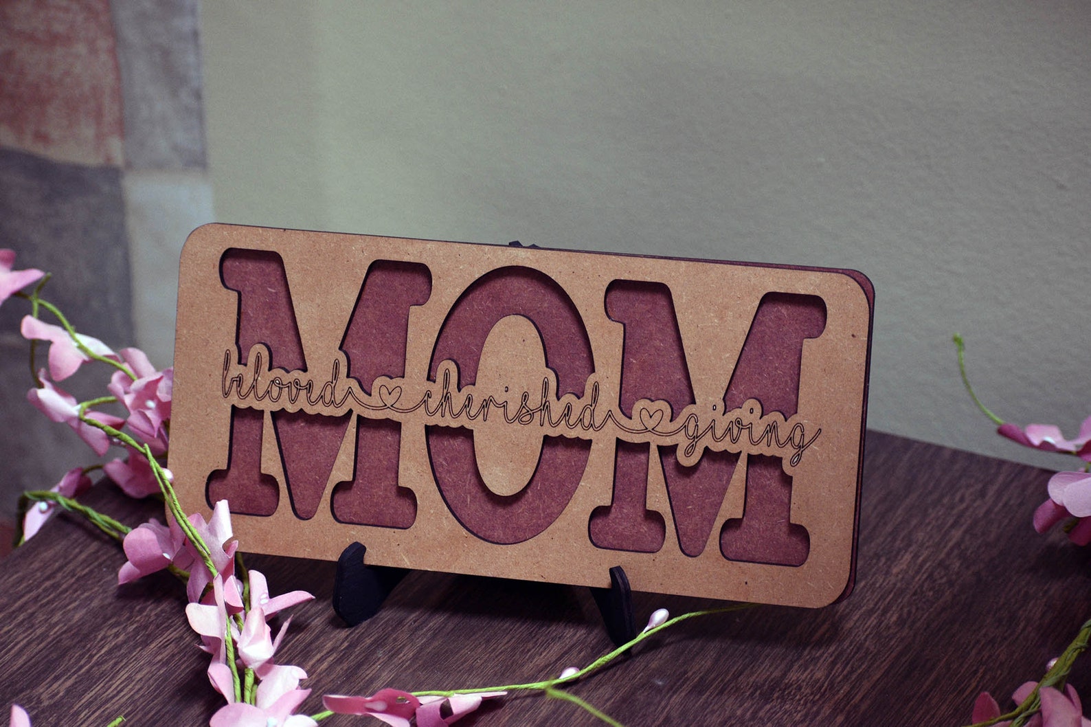 Mom Cut Out Sign With Easel/2 Layered Mothers Day Sign/ Mom - Etsy